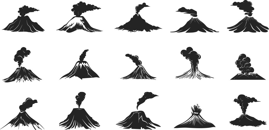 Volcano Silhouette Vector Images (over 1,600)