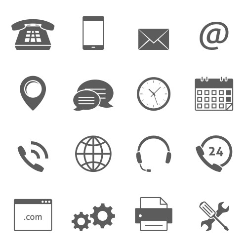 Communication icons grey Royalty Free Vector Image