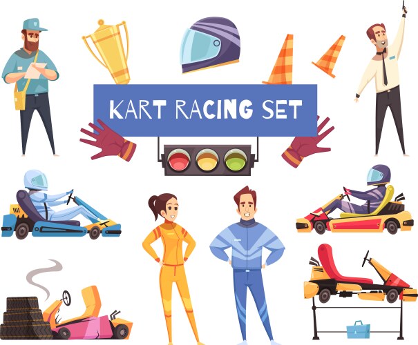 Cartoon car racing sport professional competition Vector Image