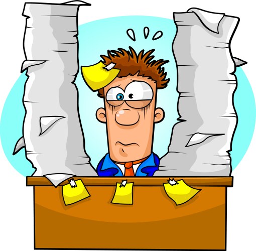 Overworked worker Royalty Free Vector Image - VectorStock