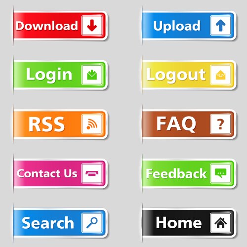 Elegant web icon buttons Royalty Free Vector Image Elegant web icon buttons Royalty Free Vector Image