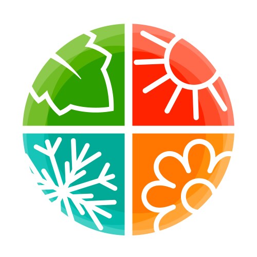 Set of four seasons icons Royalty Free Vector Image