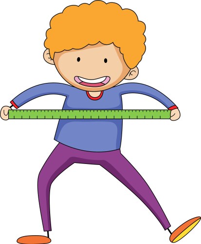 Cute ruler character cartoon Royalty Free Vector Image