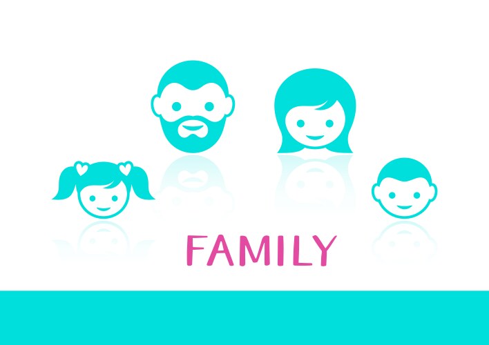 Family members with three generations Royalty Free Vector