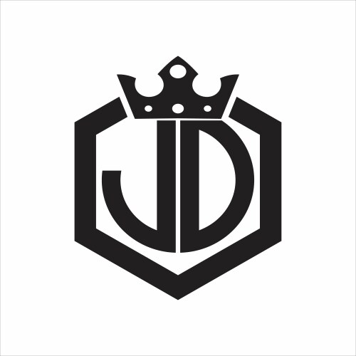 Jd logo monogram with shield shape isolated blue Vector Image