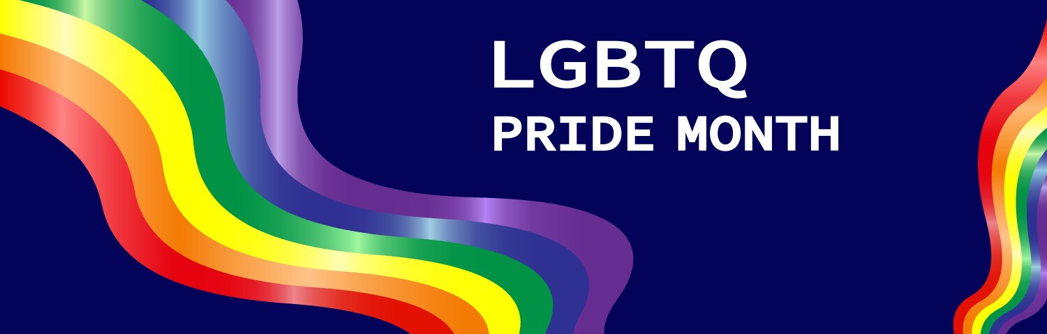 Lgbtq pride month banner rainbow Royalty Free Vector Image