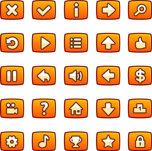 Orange Ui Game Buttons Vector Images Over 2 600