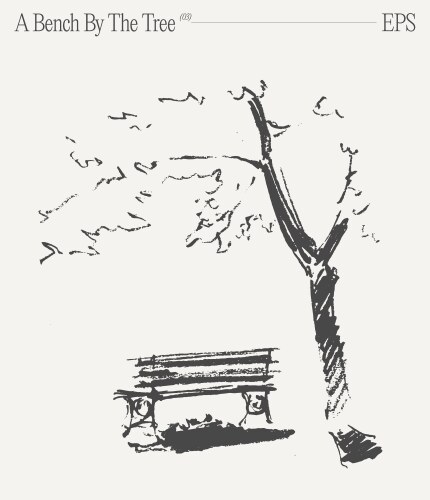 A drawing of bench under tree sketch Royalty Free Vector