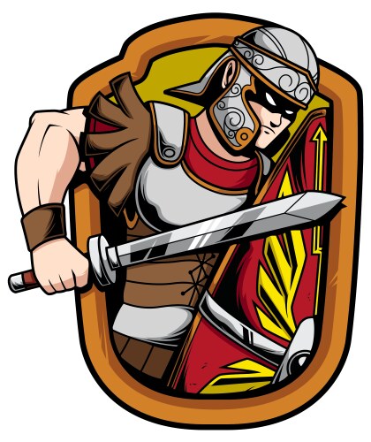 Roman legionnaire logo Royalty Free Vector Image