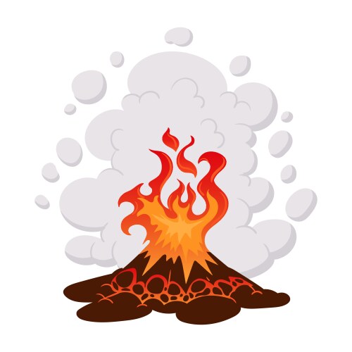 Cartoon volcano eruption natural disaster Vector Image