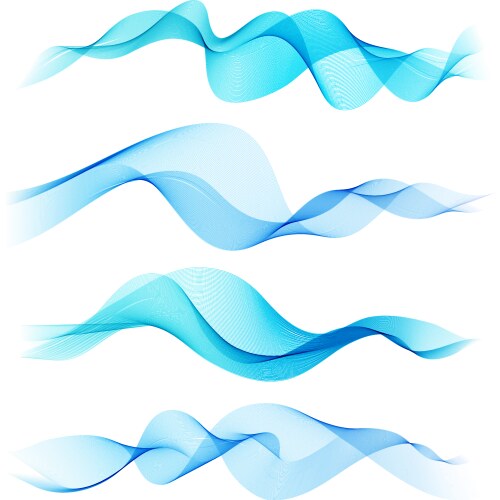 Set of abstract waves backgroundblue green wave Vector Image