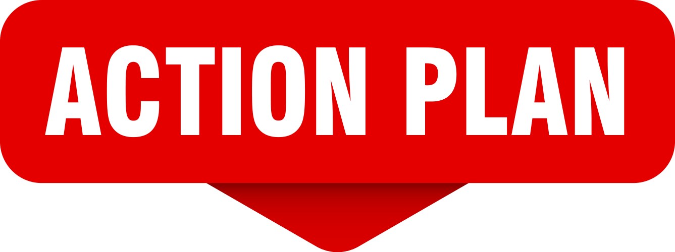 Action plan sticker sign Royalty Free Vector Image