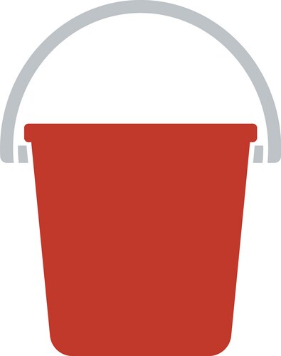 Red flat plastic bucket Royalty Free Vector Image