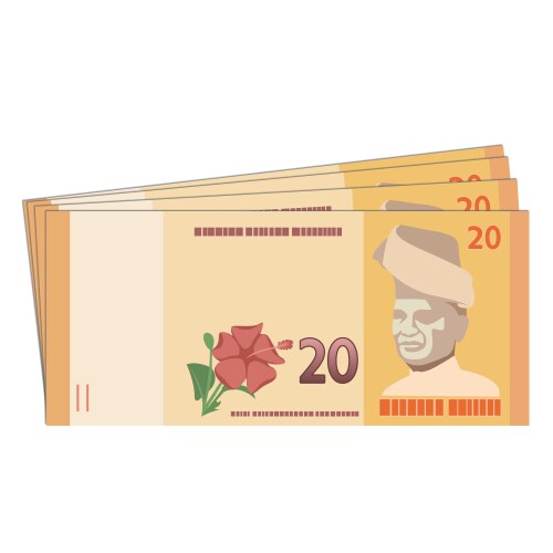Malaysia currency banknote rm100 ringgit Vector Image