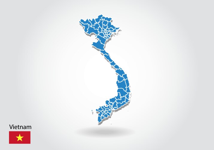 Textured map vietnam hand drawn ethno Royalty Free Vector