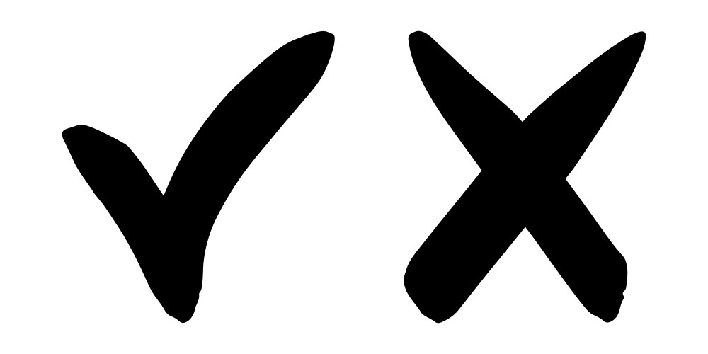 Set hand drawn check v signs isolated Royalty Free Vector