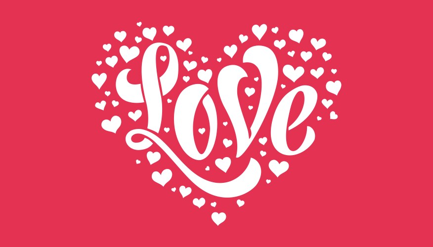 Hand lettering love Royalty Free Vector Image - VectorStock