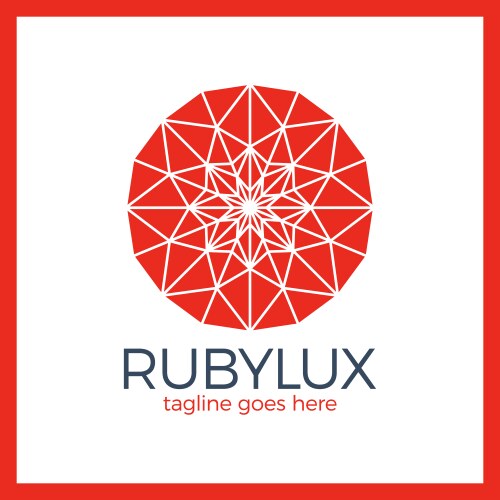 Ruby luxury logo - jewelry shop Royalty Free Vector Image