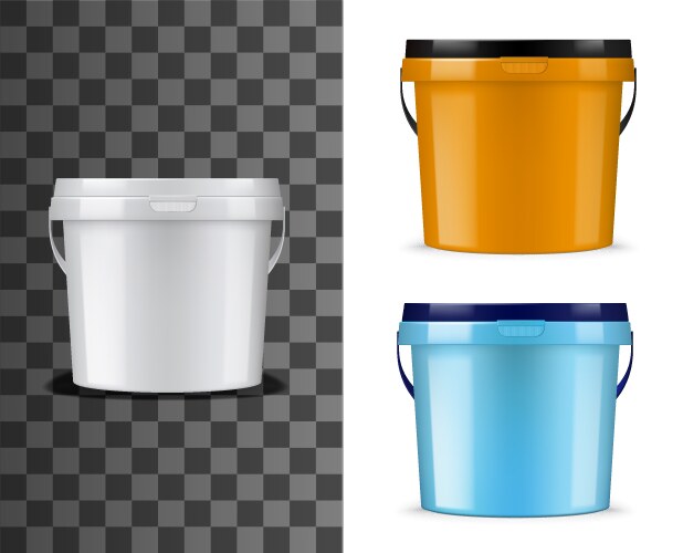 Plastic bucket 3d Royalty Free Vector Image - VectorStock