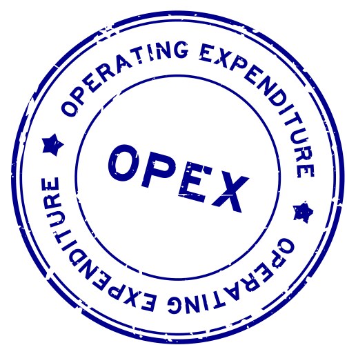 Grunge black opex operating expendiure word round Vector Image