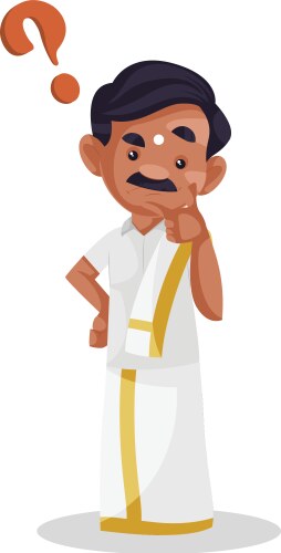 Indian tamil man cartoon Royalty Free Vector Image