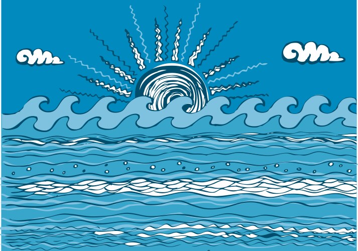 Sea waves Royalty Free Vector Image - VectorStock