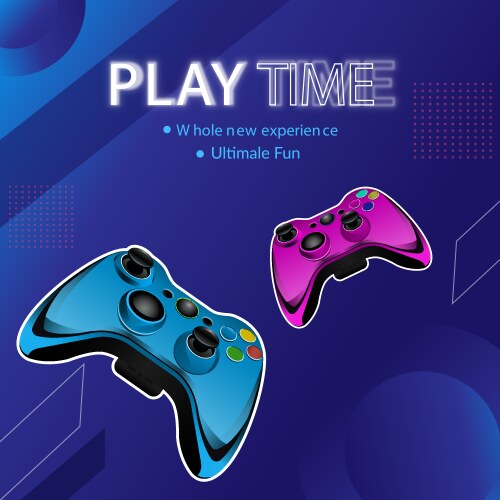 Gamer website concept banner design Royalty Free Vector