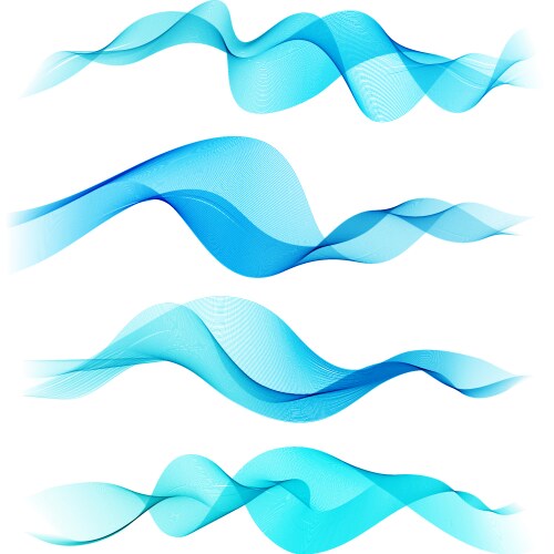 Set of abstract waves backgroundblue green wave Vector Image
