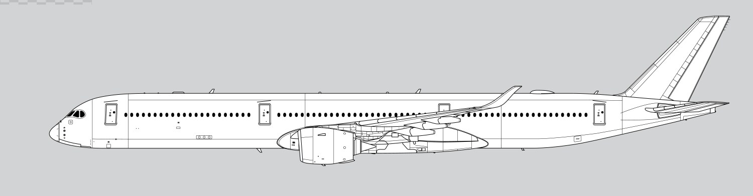 Airbus A350-F Freighter Royalty Free Vector Image