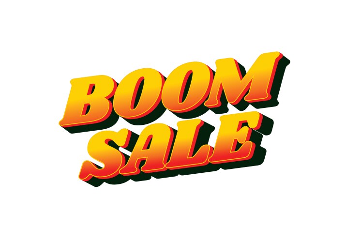Boom sale text effect in eye catching color Vector Image