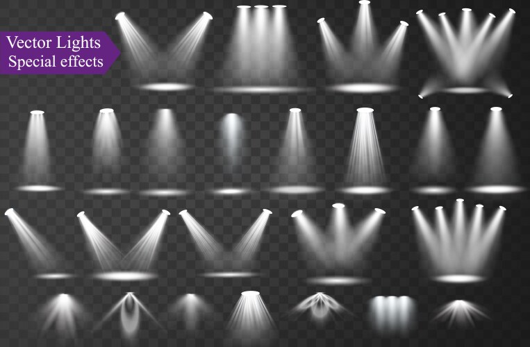 Different light effect elements bright lights Vector Image