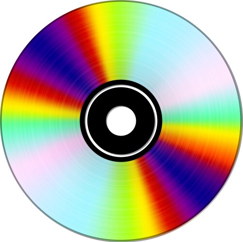 Realistic CD Disk on Transparent Background Vector Image