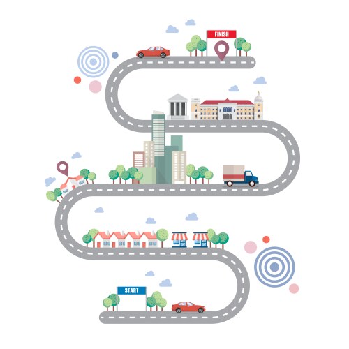 Abstract city map with infographic elements Vector Image