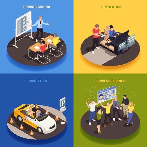 Driving school banner templates concept Royalty Free Vector