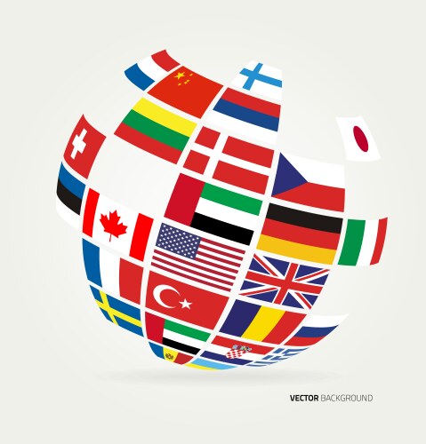 World flags sphere Royalty Free Vector Image - VectorStock