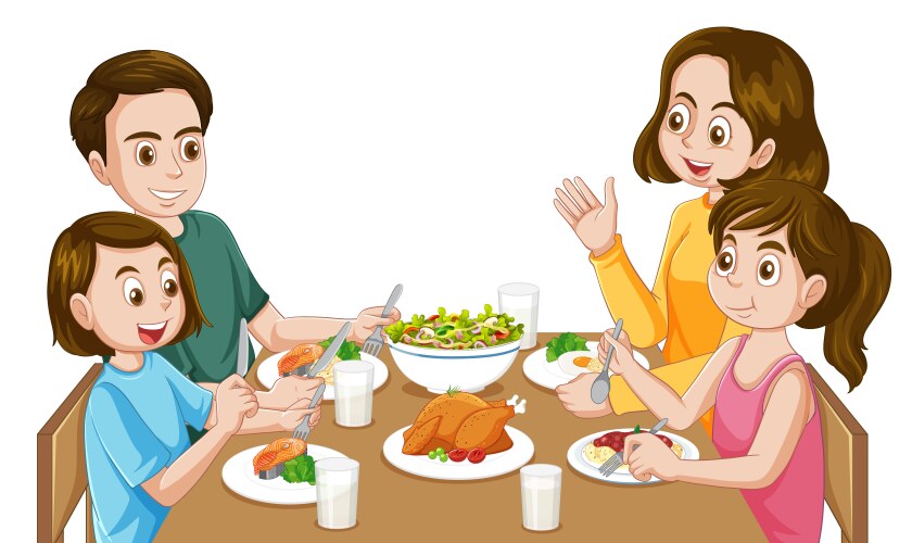 Family Eating Clipart