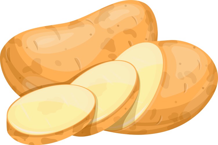 Potato cut cartoon Royalty Free Vector Image - VectorStock