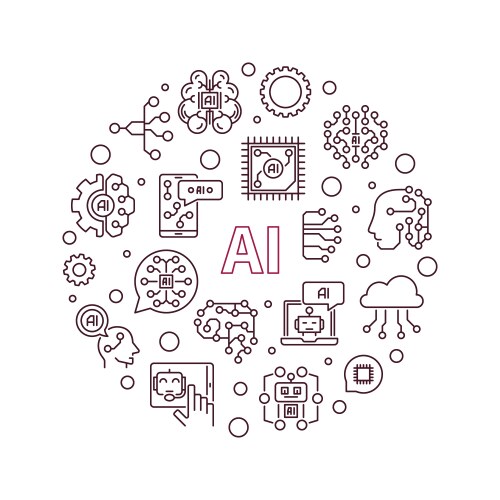 Artificial intelligence machine learning Vector Image