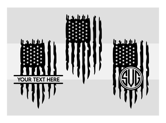 American flag svg silhouette usa monogram Vector Image