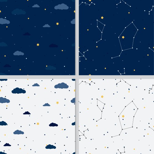 Seamless pattern sky with starlight Royalty Free Vector