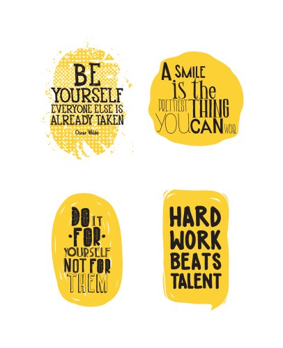 Success quotes colored isolated posters Royalty Free Vector