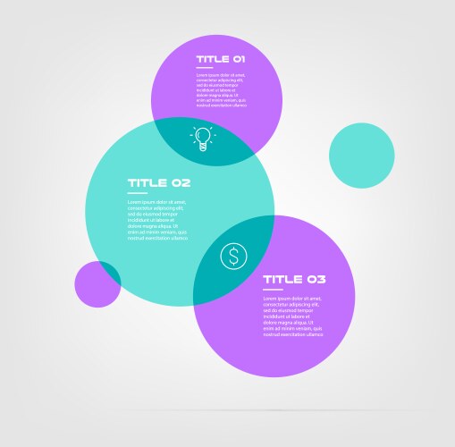 Venn diagram template design with 3 different Vector Image
