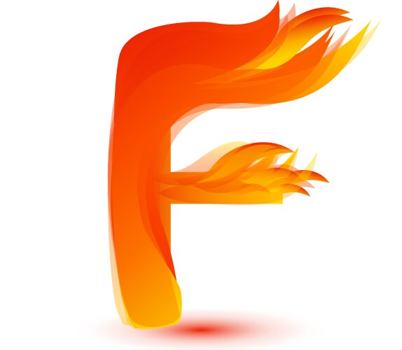 Flashcard letter f is for fire Royalty Free Vector Image