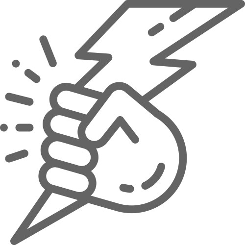 Hands clenched power strength icon fist sign Vector Image