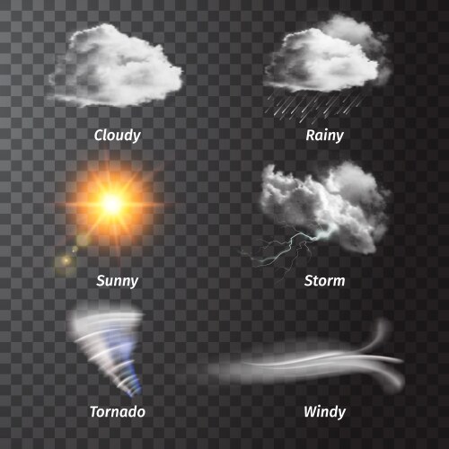 Weather forecast icon set Royalty Free Vector Image