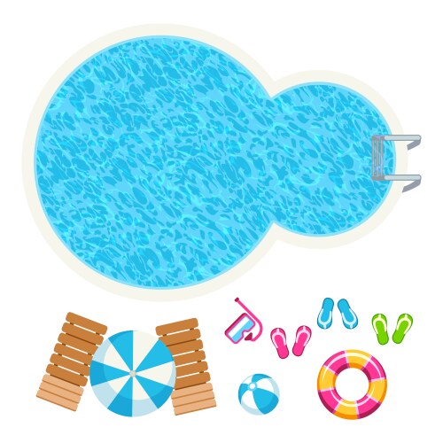 Top view relax swimming pool Royalty Free Vector Image