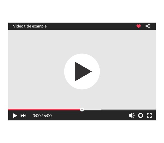 Web browser youtube video channel user interface Vector Image