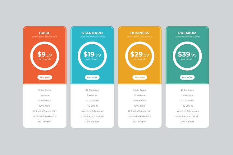 Pricing Table Vector Images (over 6,300)