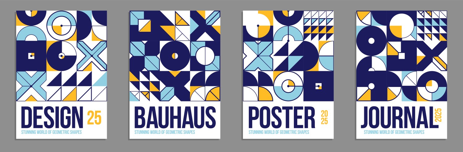 Abstract geometric posters and covers set Vector Image