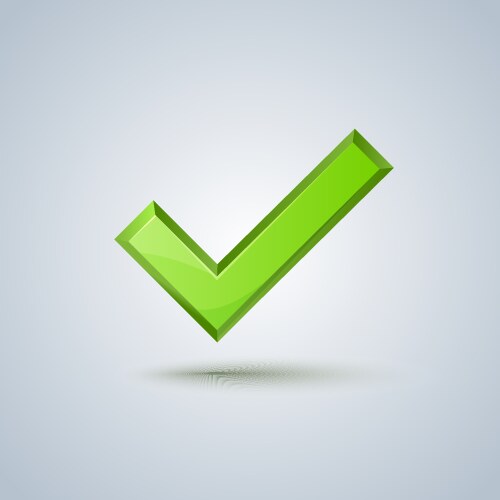 Green grunge check mark correct answer checking Vector Image